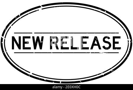 Grunge black new release word with star icon round rubber seal stamp on ...