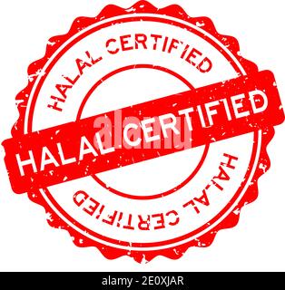 Grunge red halal certified word hexagon rubber seal stamp on white background Stock Vector Image ...