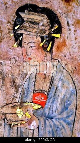 Liao Dynasty Fresco of a Woman from Pao-shan Tomb (寶山遼墓 Stock Photo - Alamy