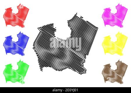 Nyeri County (Republic of Kenya, Central Province) map vector ...