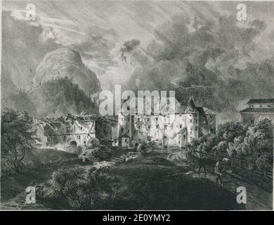 Litografija gradu Ojstrica 1840-a Stock Photo - Alamy