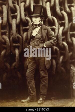 Brunel standing before the launching chains of the Great Eastern in ...