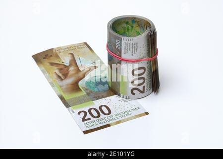 New banknotes of Switzerland, CHF 200, series 9, Switzerland, Europe ...