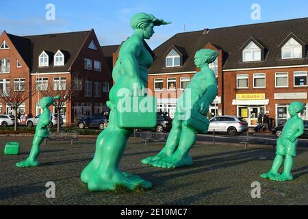 Sculptures at Westerland train station Stock Photo - Alamy