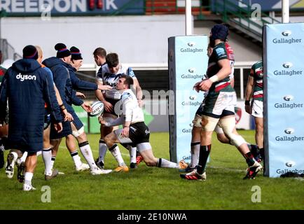 Ben Spencer of Bath Rugby celebrates after winning the European Rugby ...
