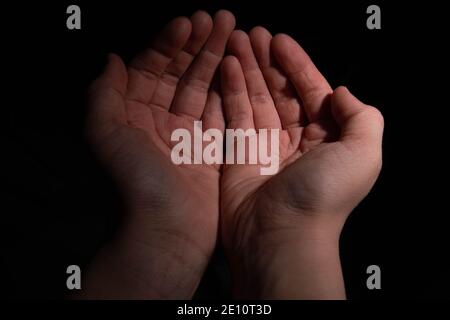 empty children hands held out Stock Photo - Alamy