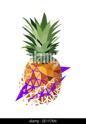 Pineapple in geometric style vector illustration Stock Vector Image ...