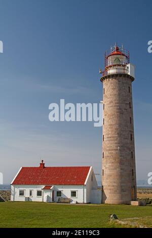 The 28 M High Lighthouse Lista Fyr Is The Symbol Of The Small Peninsula ...