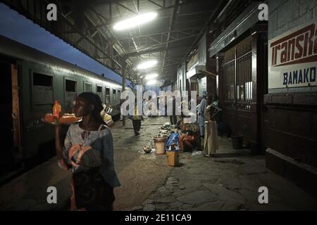 MALI, Bamako , old railway station from french colonial time, railway ...