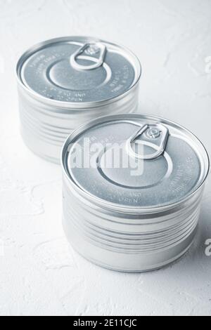 Canned dip tin can, on white background, top view or flat lay Stock ...