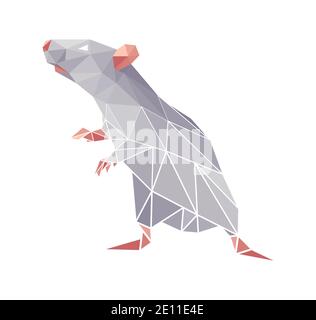 Vector rat in low poly style . Editable illustration Stock Vector Image ...