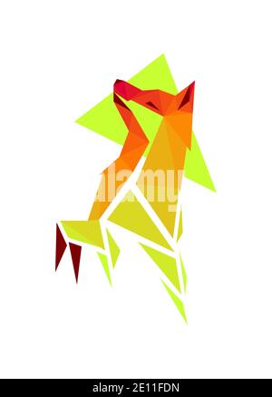 Low poly fox logo , fox logo design vector illustration Stock Vector ...