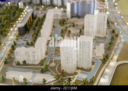 layout of city buildings with roads and cars. high quality Stock Photo ...