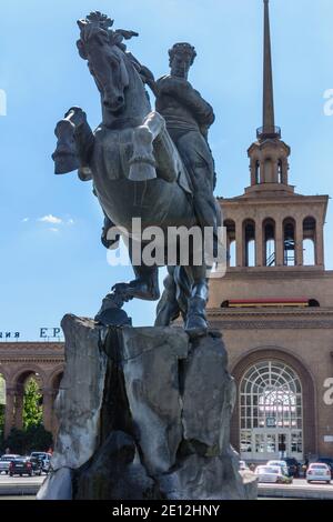 Statue of David of Sassoun in Yerevan. Armenia Stock Photo - Alamy