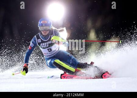 United States' Mikaela Shiffrin competes in an alpine ski, women's ...