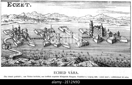 Ecsed, the lake and the old castle Stock Photo - Alamy