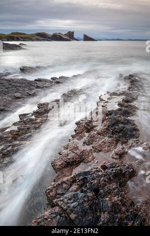 Split Rock at Clachtoll on the Wee Mad Road, Northwest Scotland Stock ...