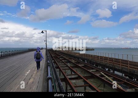 Ryde Pier, Isle of Wight, Victorian illustration Stock Photo - Alamy
