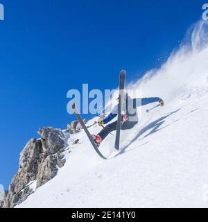 Spectacular crash on steep slope Stock Photo - Alamy