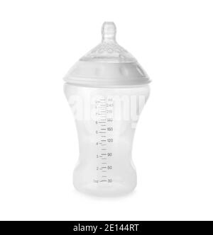 Empty feeding bottle for infant formula isolated on white Stock Photo ...