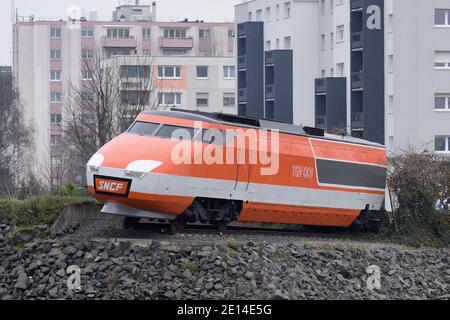 The TGV 001, SNCF's first experimental turbotrain, was put into service ...