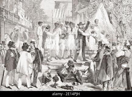 SLAVE AUCTION in Virginia about 1861 Stock Photo - Alamy