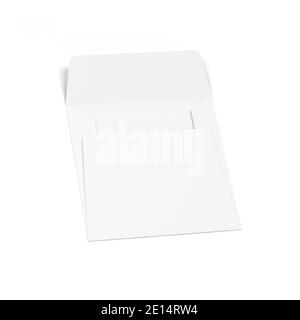 Blank paper square envelope mockup. 3d illustration isolated on white ...