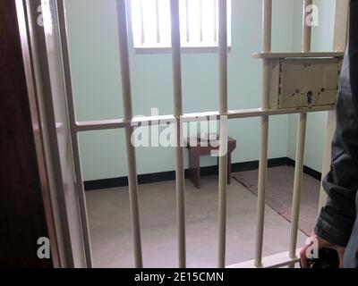 Prison on Rebben Island where Nelson Mandela was imprisoned Stock Photo ...