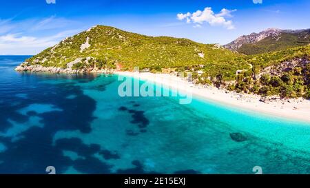 The beach Thapsa in Evia island, Greece Stock Photo - Alamy