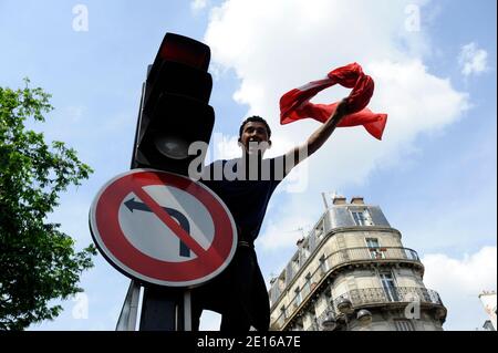 Tunisian migrants participate at the the annual May Day workers' events ...