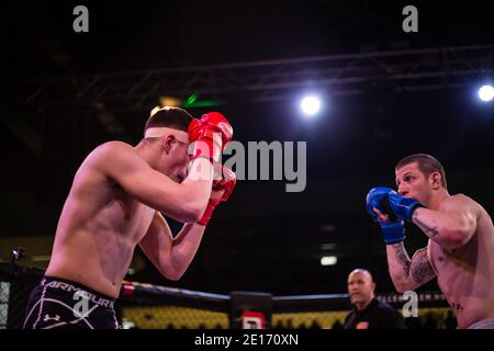 ZALAEGERSZEG, HUNGARY - APRIL 22: Unknown fighters participate the MMA ...