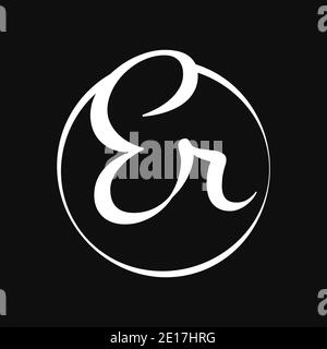 ER Creative Modern Logo Design Vetor with Orange and Black Colors ...