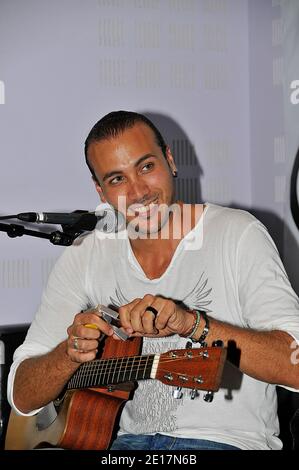 French singer Merwan Rim performing live during a showcase at Goom ...