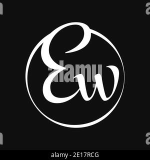 Initial EW Script Letter Type Logo Design With Modern Typography Vector ...