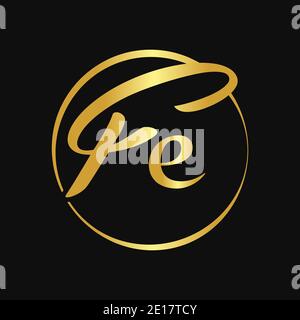 Initial FE Script Letter Type Logo Design With Modern Typography Vector ...