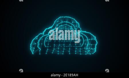 Cloud storage formed by connection dots, computer generated. 3d render ...