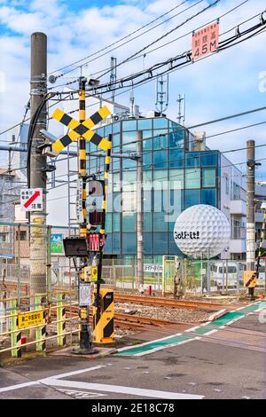 tokyo, japan - december 06 2020: Close up on the Emergency button of ...