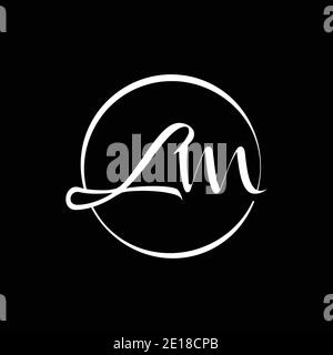 Initial LM letter Logo Design vector Template. Abstract Black Letter LM ...