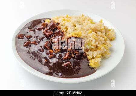 Jajang rice on white background Stock Photo - Alamy