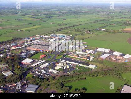 An aerial view of Northallerton, North Yorkshire, UK with Friarage ...