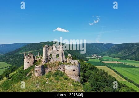 Aerial view of castle in Turna nad Bodvou village in Slovakia Stock ...
