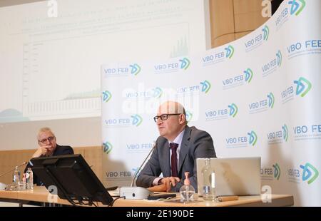 FEB-VBO CEO Pieter Timmermans pictured during a joint press conference ...