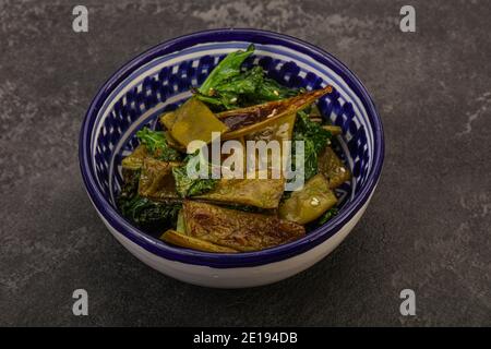 Vagan cuisine with roasted green bean and cabbage Stock Photo - Alamy