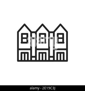 Townhouse color line icon. Isolated vector element Stock Vector Image ...
