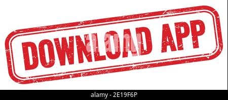 DOWNLOAD APP text on red vintage grungy round rubber stamp Stock Photo ...
