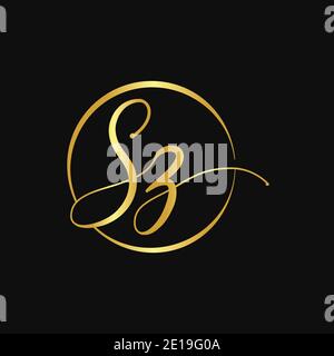 Initial SZ Logo Design Creative Typography Vector Template. Digital Abstract Letter SZ Logo ...