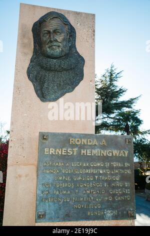 Memorial Ernest Hemingway Ronda Andalusia Spain Stock Photo - Alamy