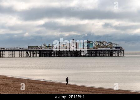Brighton, January 5th 2021: Patchy light and consistently cold weather ...