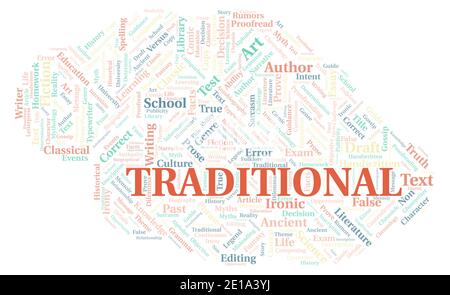 Traditional typography word cloud create with text only Stock Photo - Alamy