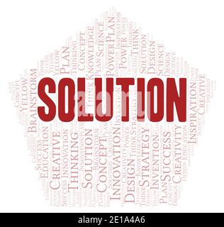 Solution typography word cloud create with text only Stock Photo - Alamy